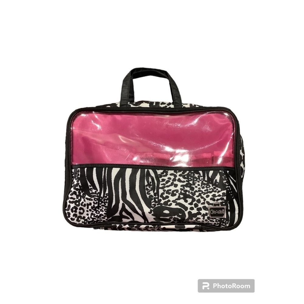 Caboodles Black White Jungle Print Cosmetic Makeup Ba… - Gem